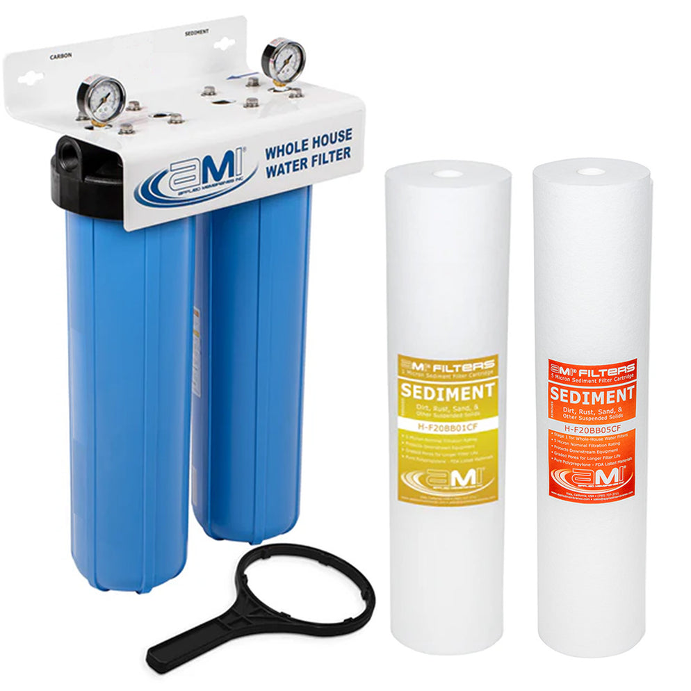 20" 2-Stage Fine Sediment Whole House Filter System - High Flow Filters ...