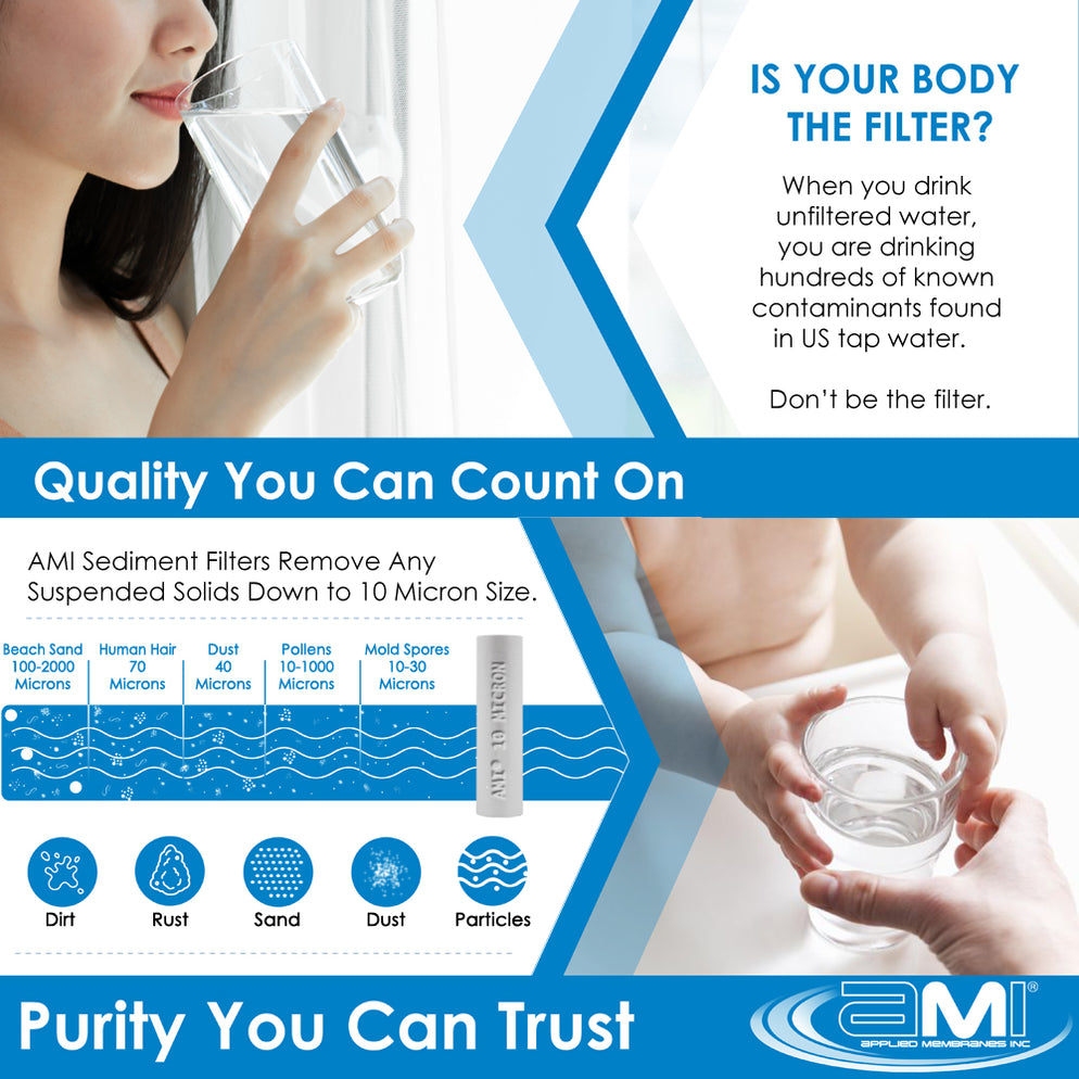 10" Sediment Water Filter | 10 Micron | 10-Inch Standard Depth Filter ...