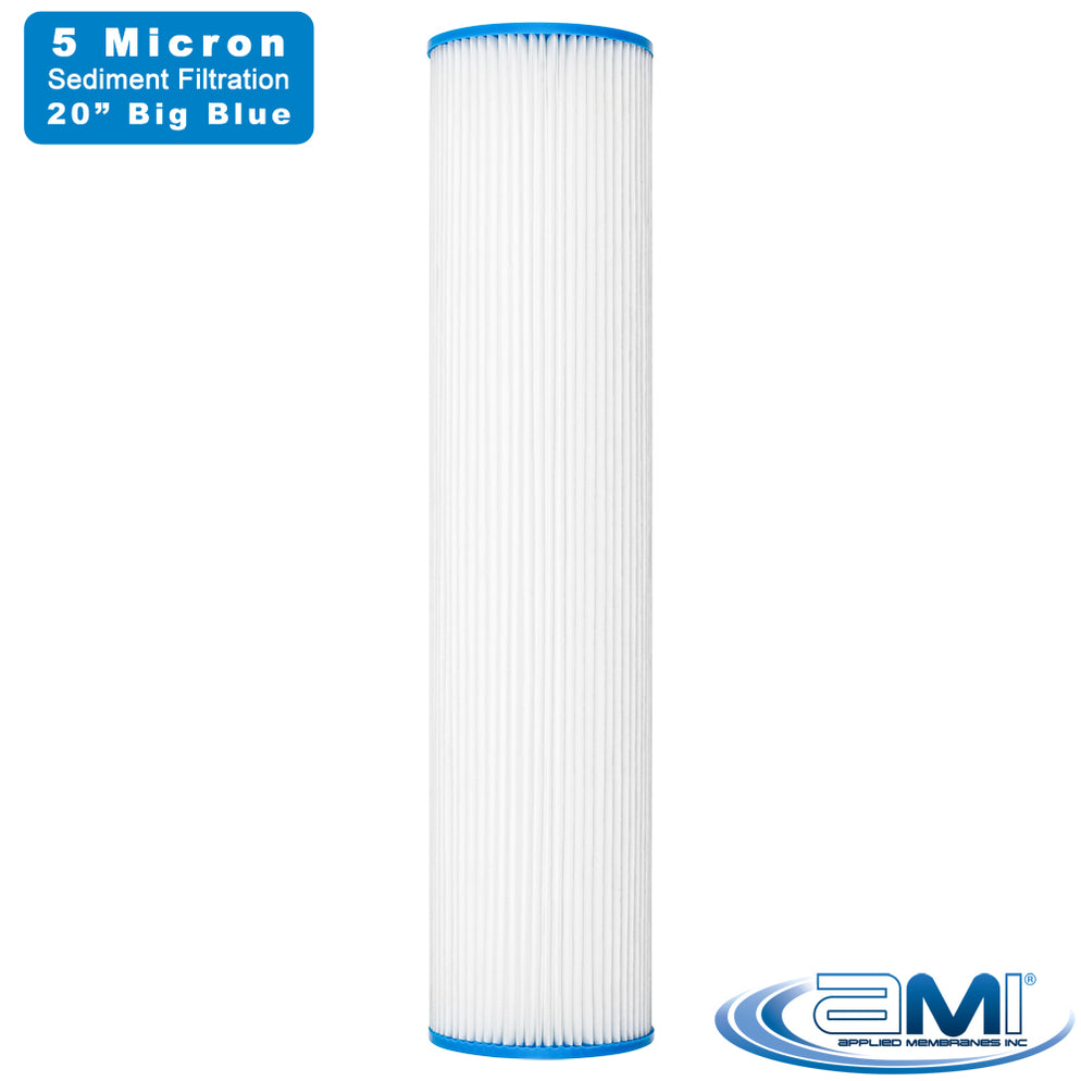 5 Micron Pleated Sediment Water Filter 20-Inch Big Blue | H-FS20BB5PCAMI — WaterAnywhere